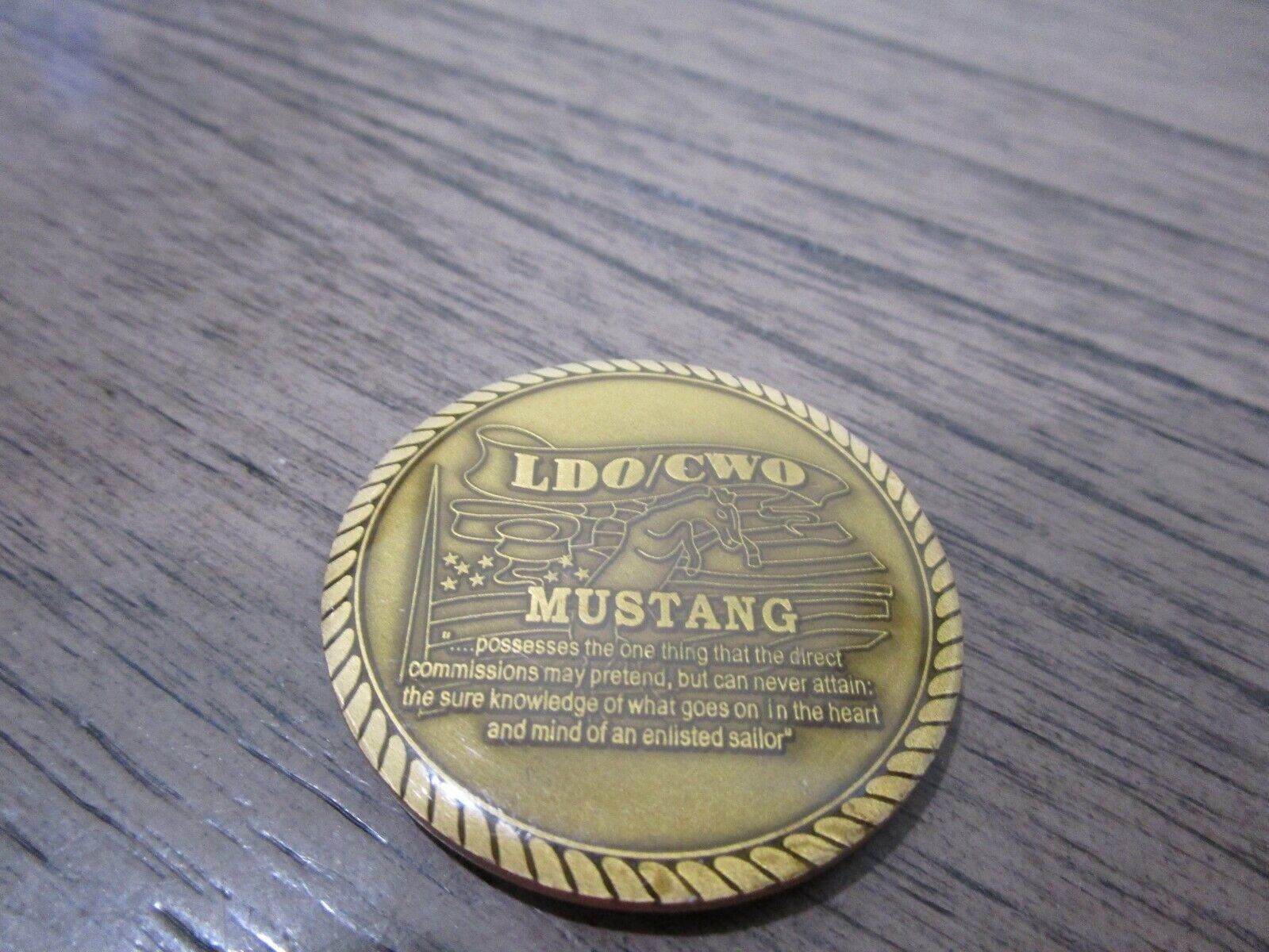 United States Navy Law Enforcement LDO / CWO Mustang Challenge Coin ...