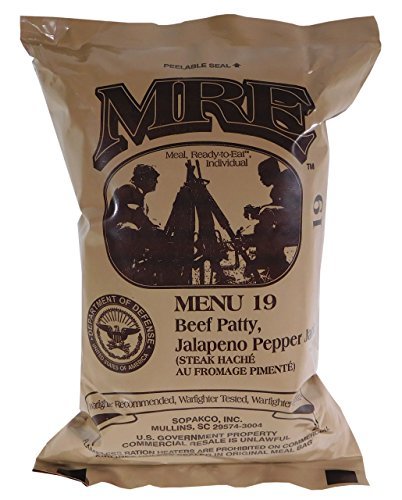 Beef Patty, Jalapeno Pepper Jack MRE Meal - Genuine US Military Surplus ...