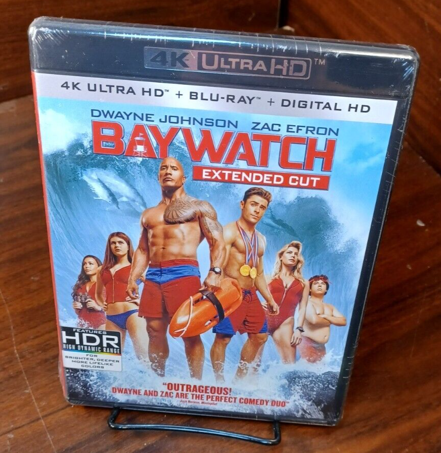 Baywatch (4K Ultra HD + Blu-ray + Digital, Extended Cut) Dwayne Johnson ...