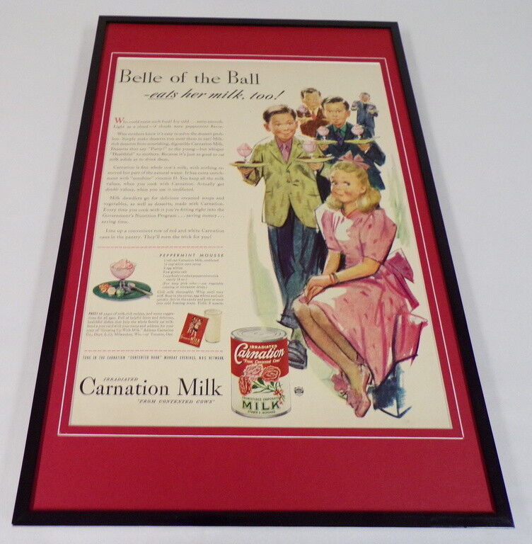 1942 Carnation Milk Framed 11x17 ORIGINAL Vintage Advertising Poster ...