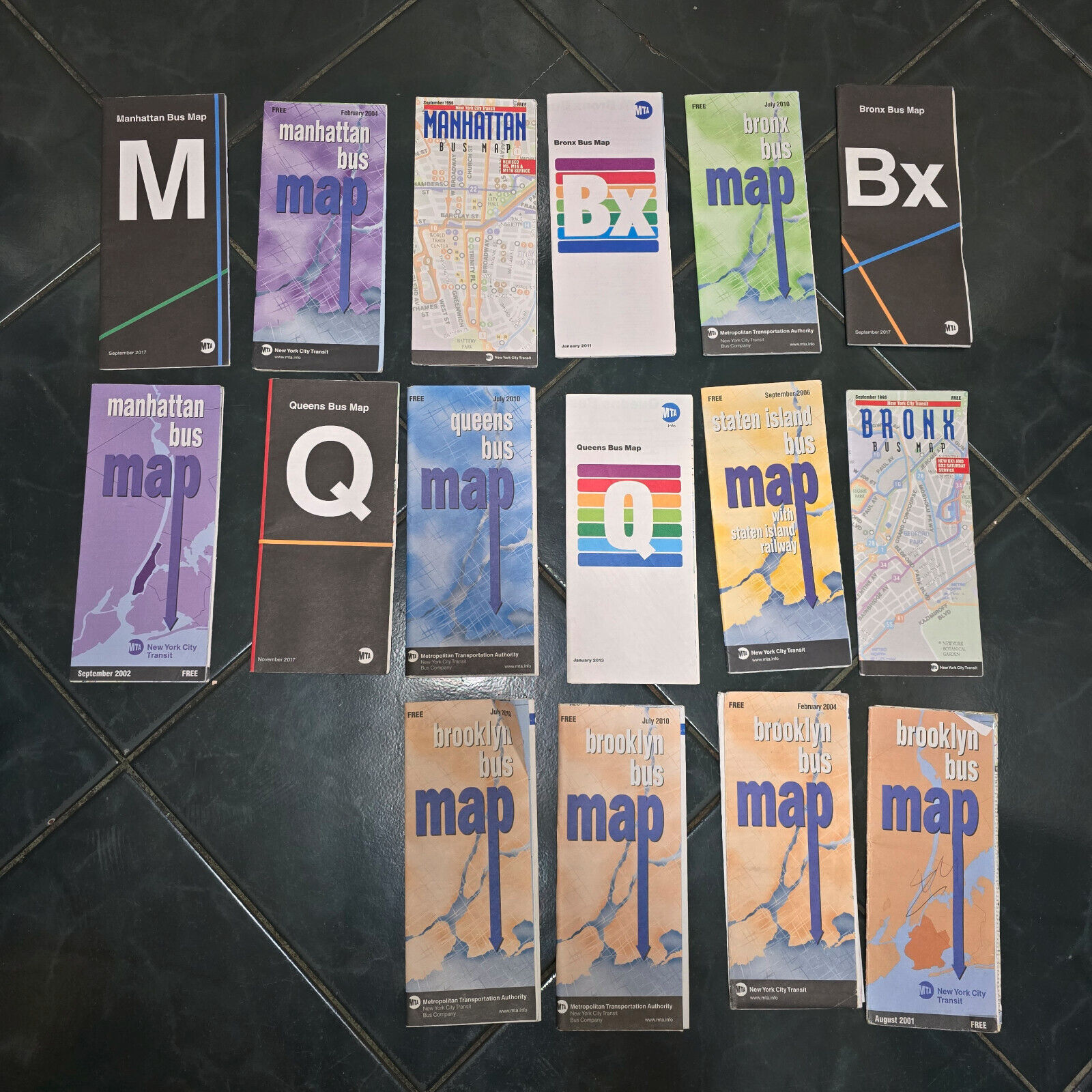25x OLD Manhattan Brooklyn Queens Staten Island Bronx NYC MTA Maps - US