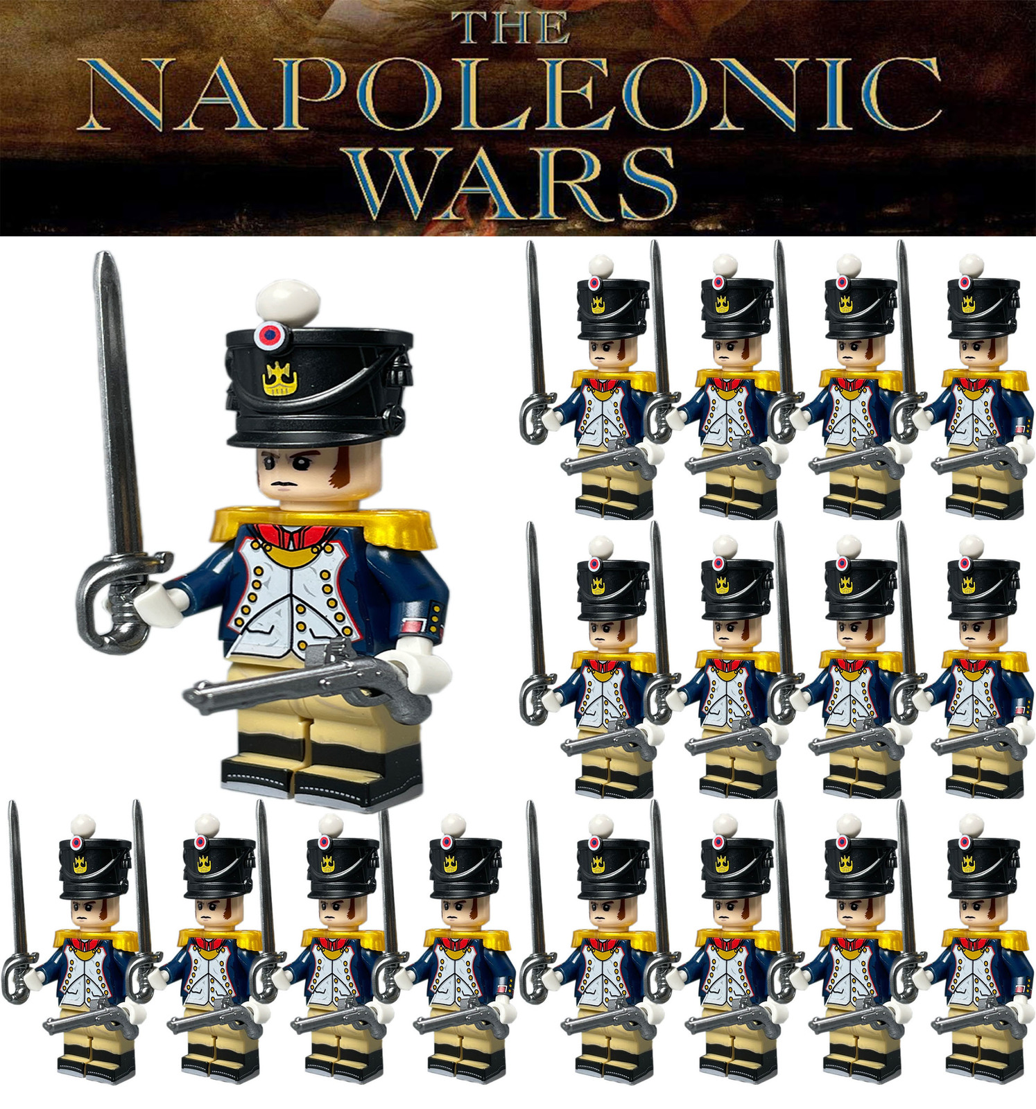 21pcs Napoleonic Wars Officers of the French Infantry Minifigures Toy ...