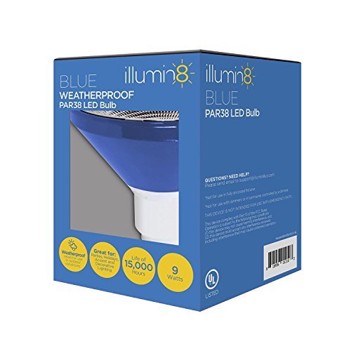 LED PAR38 9W 75W Equal Blue Light Bulb 40 Deg. Flood Wet Location ...