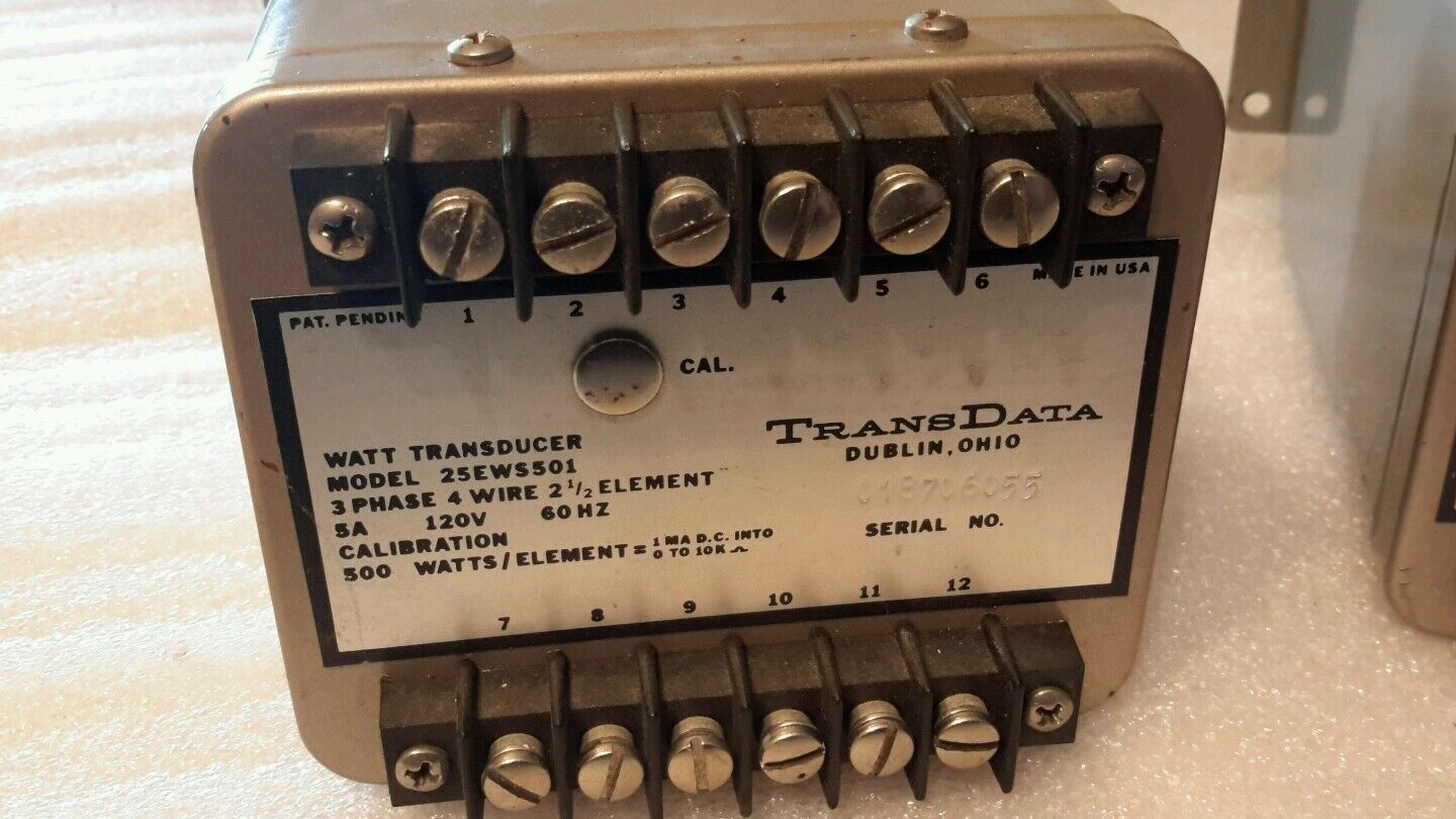 TRANSDATA 25EWS501 WATT TRANSDUCER 5A 120V 60HZ (LOT OF 2) $69 - Other ...