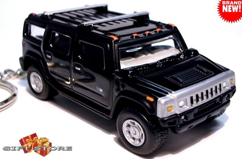 RARE HTF KEY CHAIN RING TRIPLE BLACK HUMMER H2 BRAND NEW CUSTOM LIMITED ...