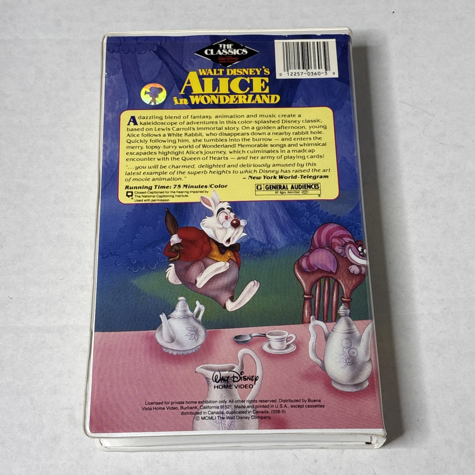 1992 Walt Disney’s Alice In Wonderland Black and similar items