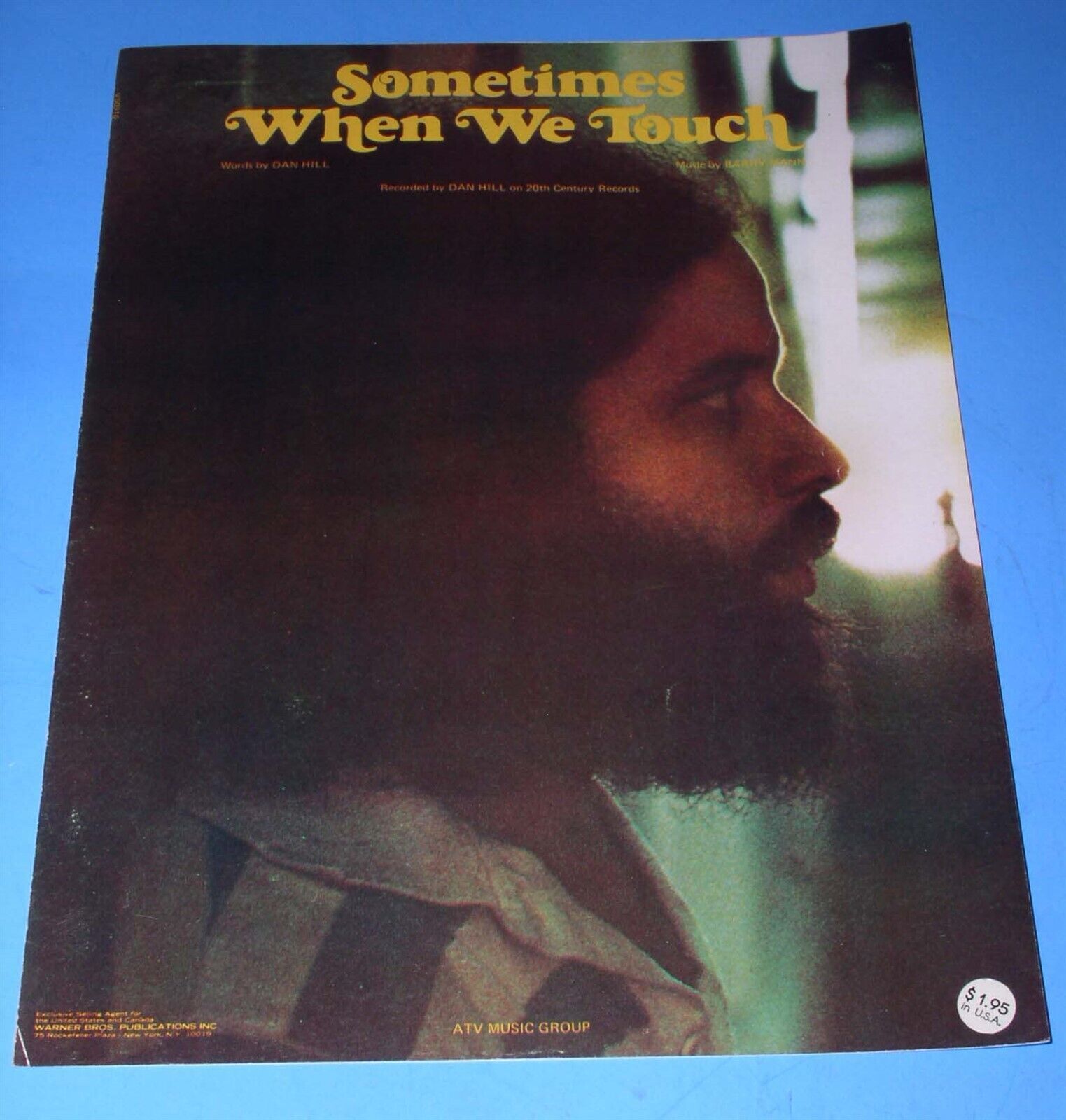 Dan Hill Sheet Music Vintage 1977 Sometimes When We Touch - Vintage ...