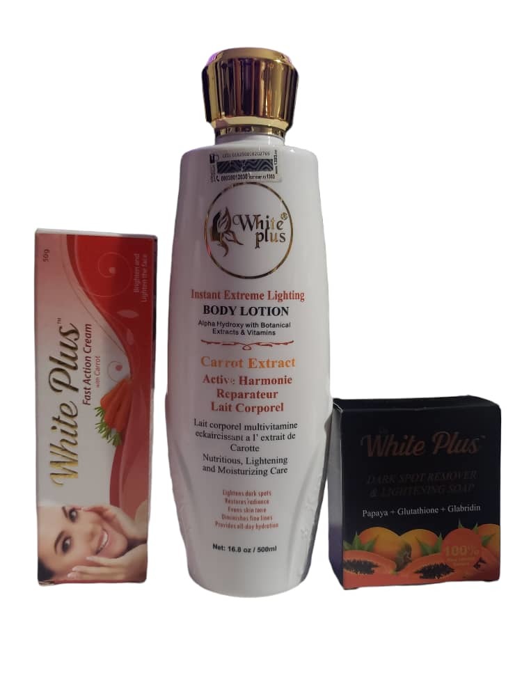 white plus lightening body lotion,fast action cream and soap ...