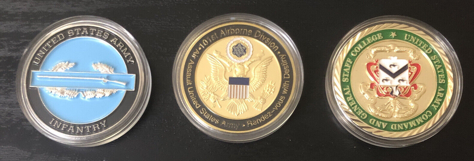 Lot Of 3 Challenges Coins Us Army 101 St and 50 similar items