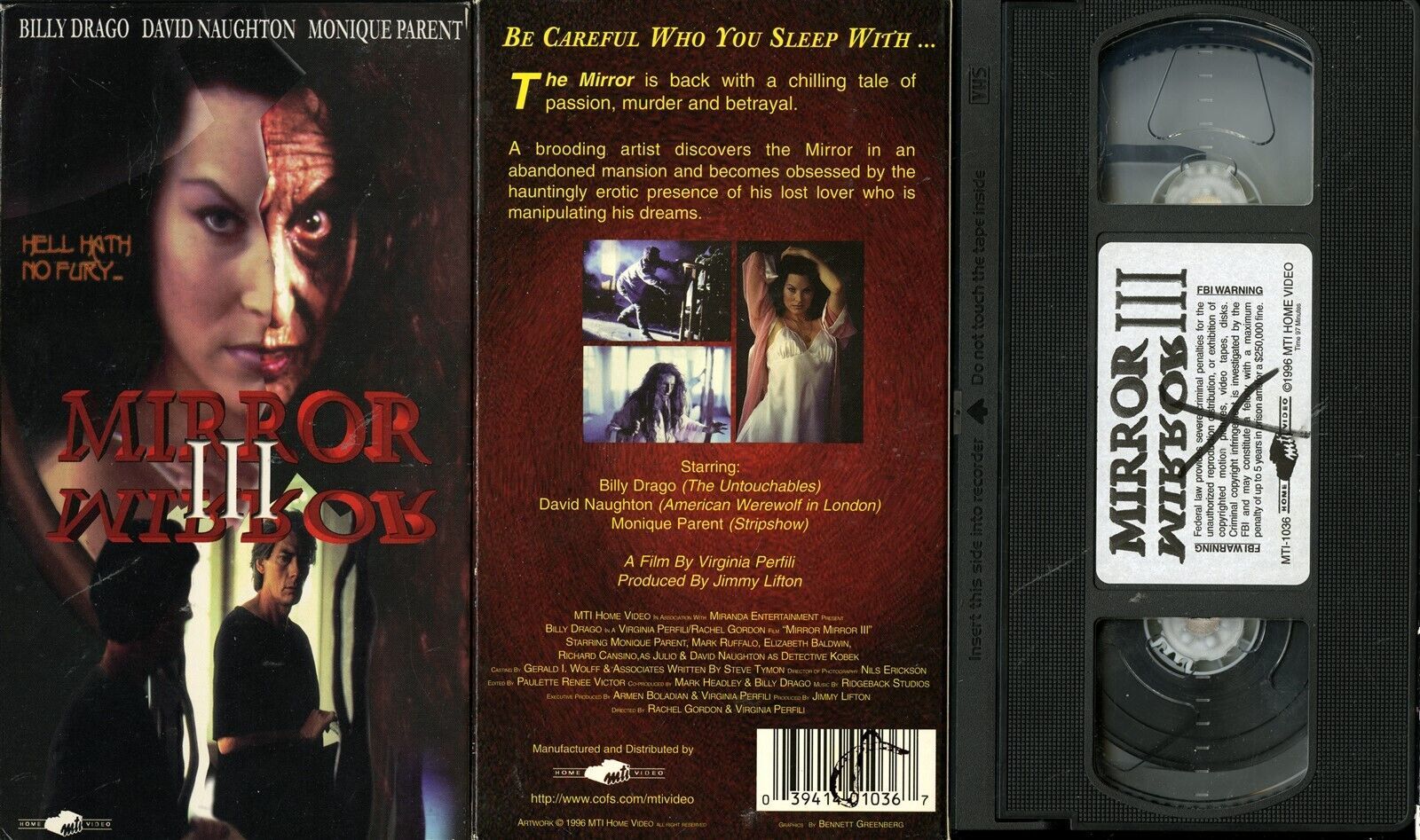 MIRROR MIRROR III - THE VOYEUR VHS MONIQUE PARENT MTI VIDEO UNRATED ...