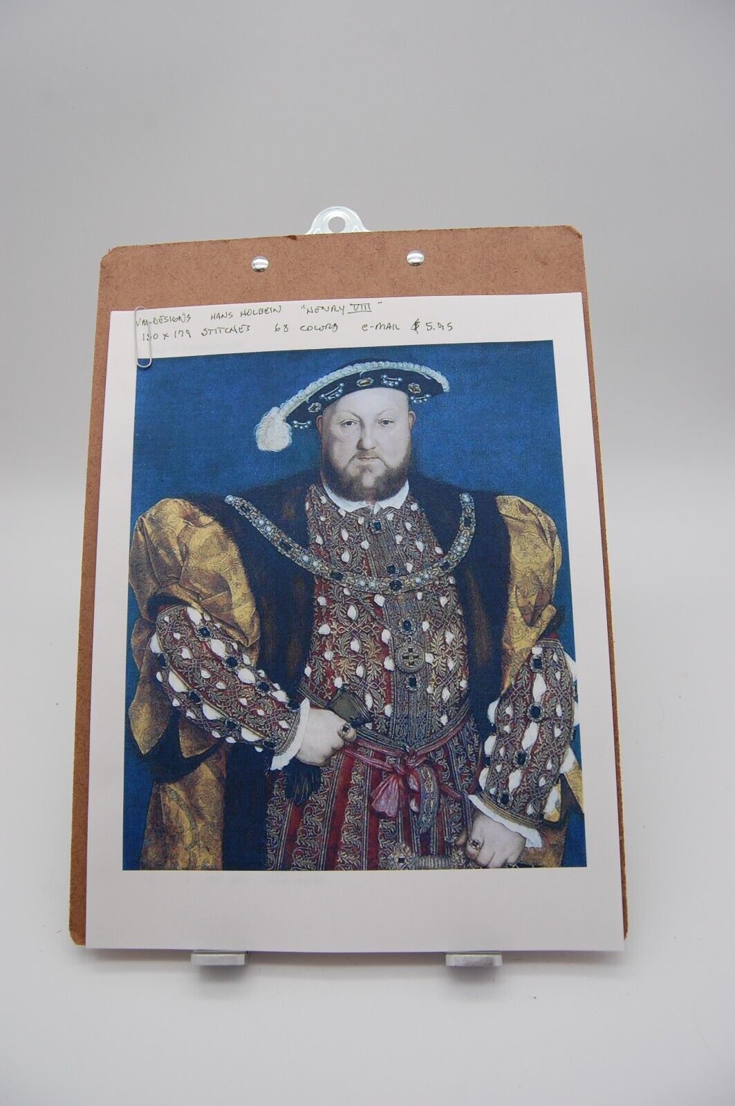 VM Designs Cross Stitch Pattern Chart "Henry VIII" Art by Hans Holbein ...