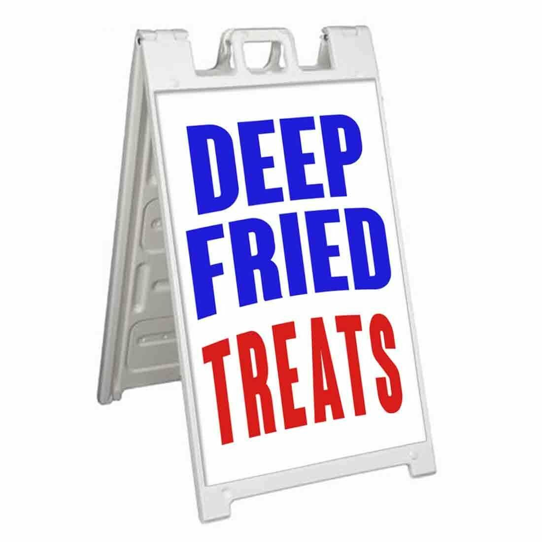 DEEP FRIED TREATS Signicade 24x36 AFrame Plastic Sidewalk Sign CARNIVAL ...