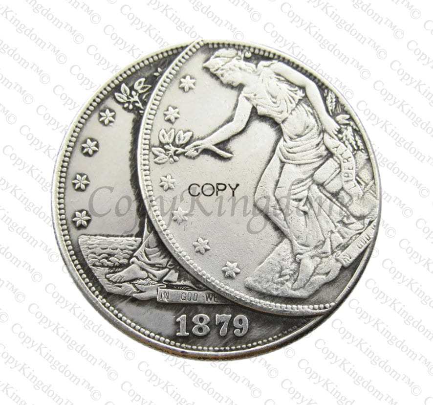 1879 Trade Dollar Two Face Very Rare Error COPY coin - Coins: US
