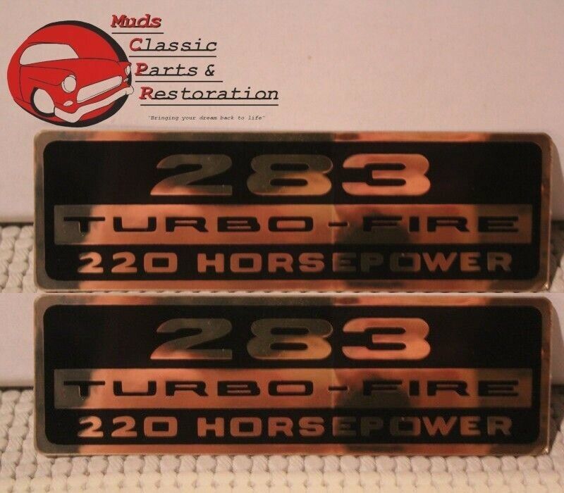 Chevy Impala Nova Chevelle 283 Turbo-Fire 220 HP Valve Cover Decals Two ...
