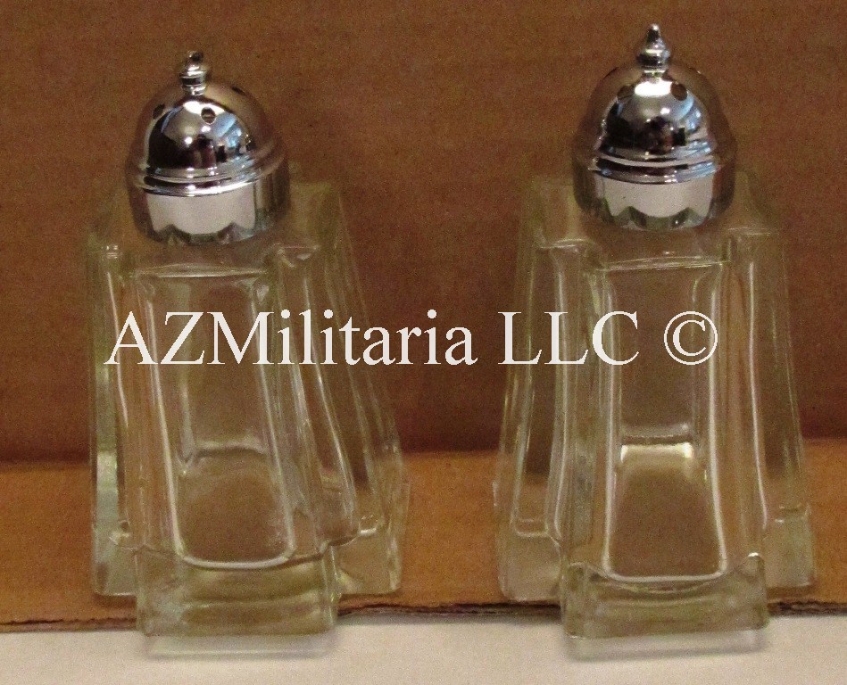 Princess House Lead Crystal Salt & Pepper Shakers Aztec Pyramid Design ...