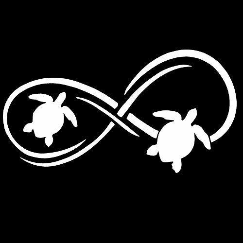 SEA TURTLE INFINITY V1 Vinyl Decal by StickerDad - size: 8", color: WHT ...