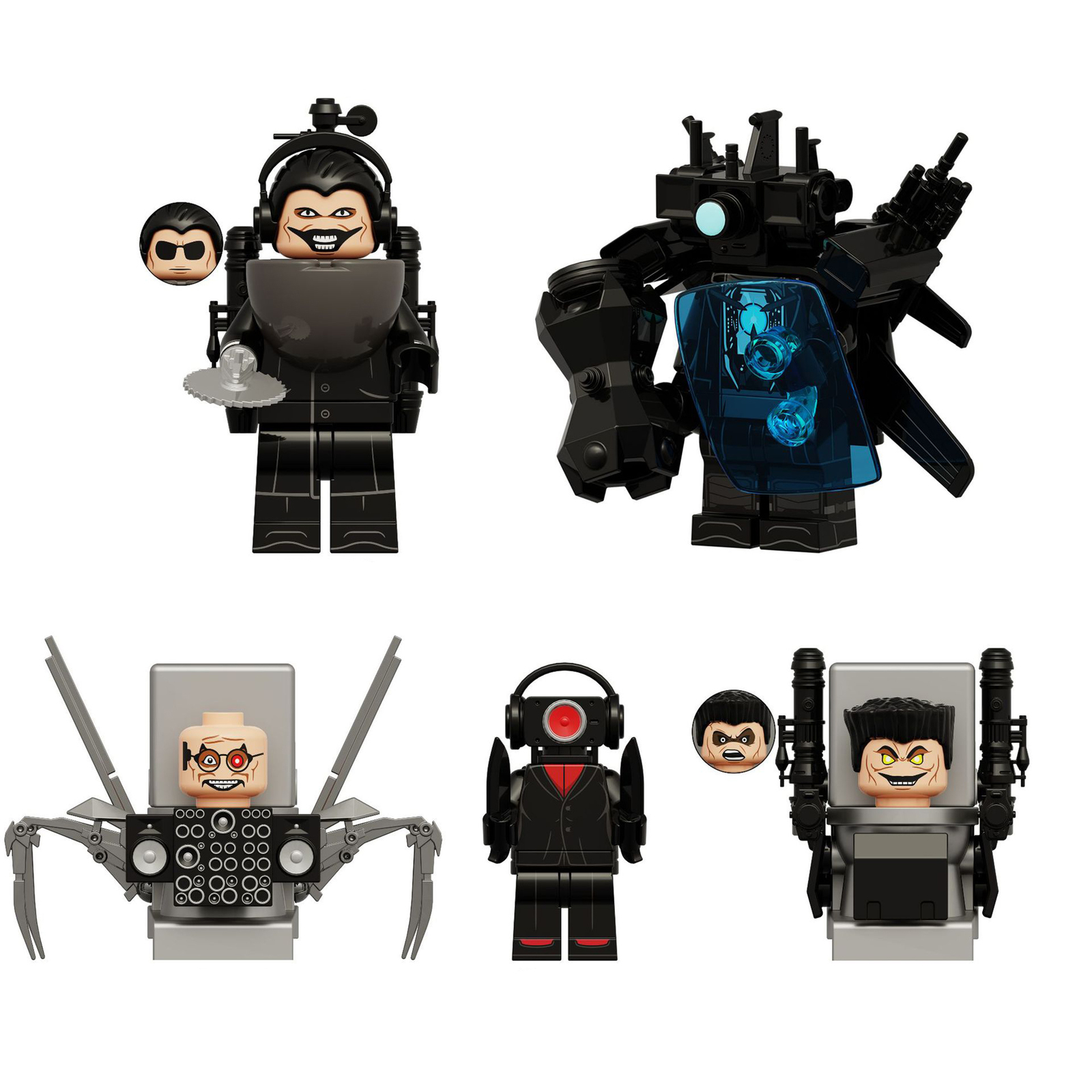 5Pcs Skibidi Toilet Minifigures Dr. Toilet Man Female Agent Gman ...