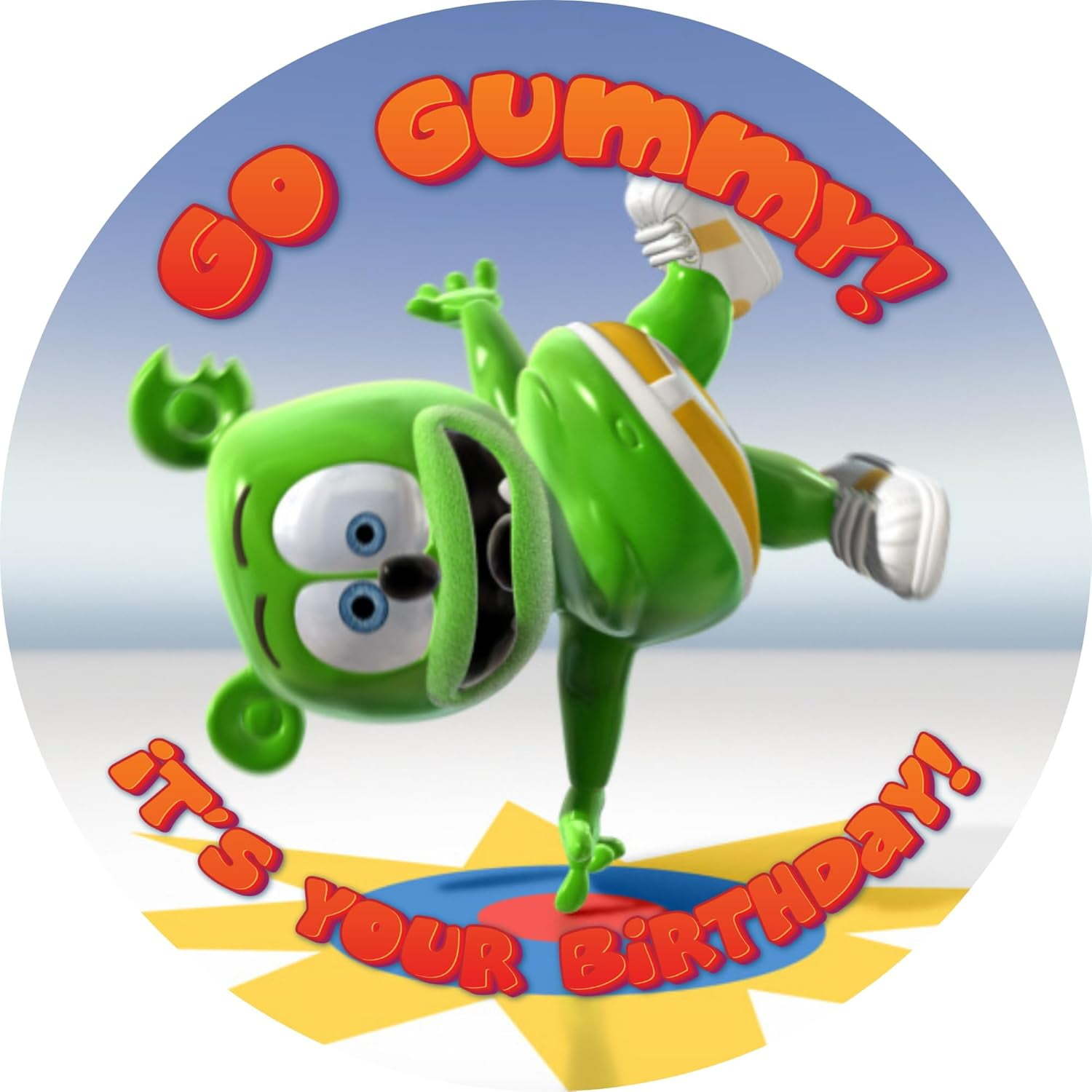 6" Round Pre-Cut GummibÃ¤r Gummy Bear Go Birthday Edible Image Cake ...