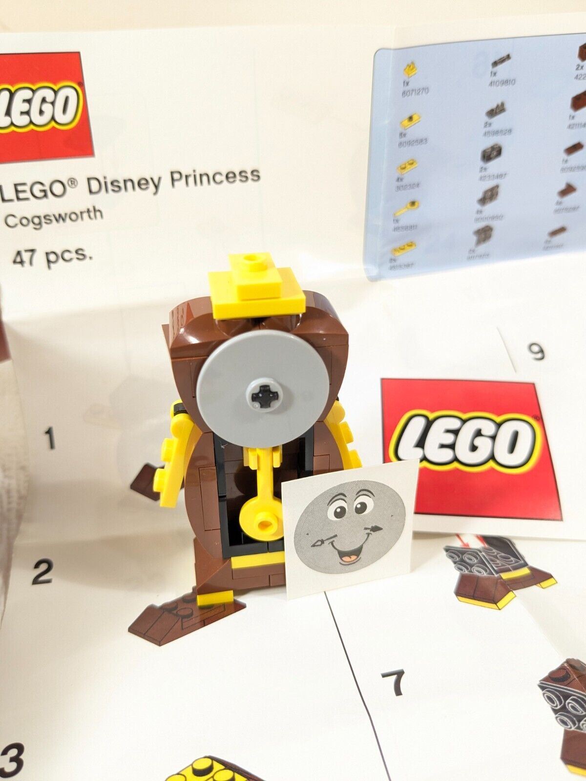 Lego Disney Princess Cogsworth Minifigure & Instructions Toys R Us ...