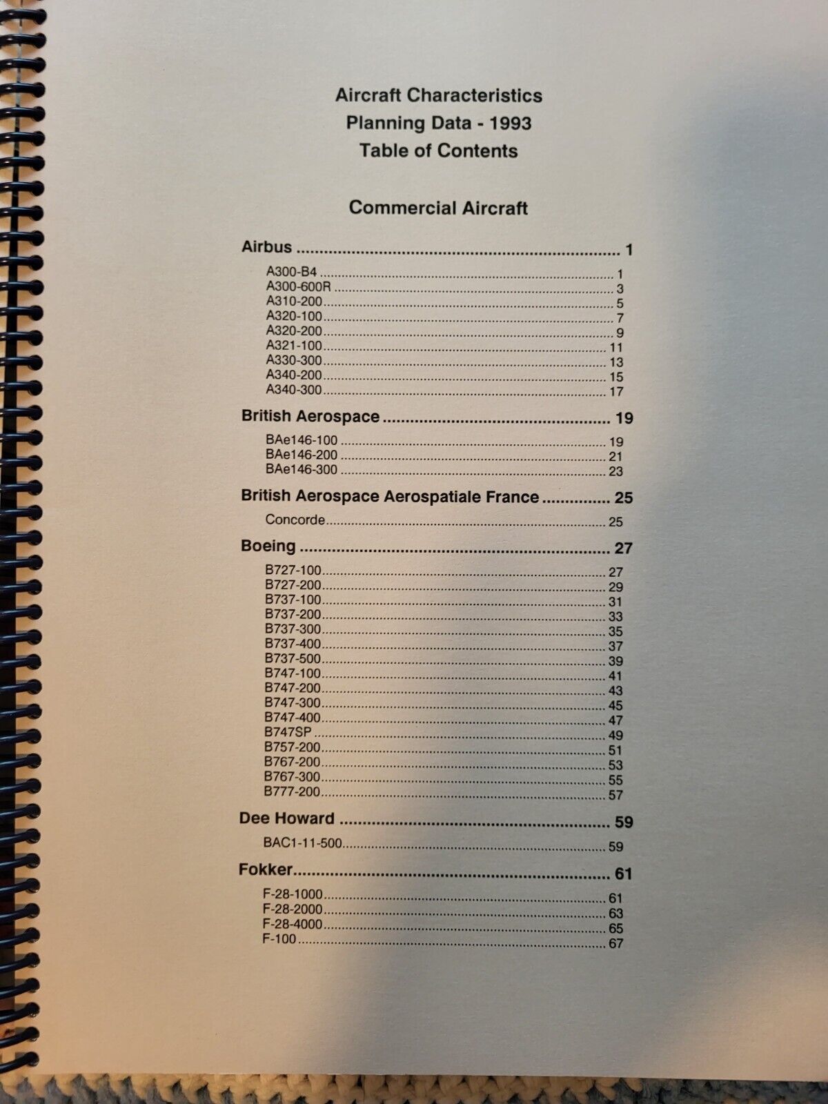 1993 Aircraft Characteristics Planning Data Burns & McDonnell - Books