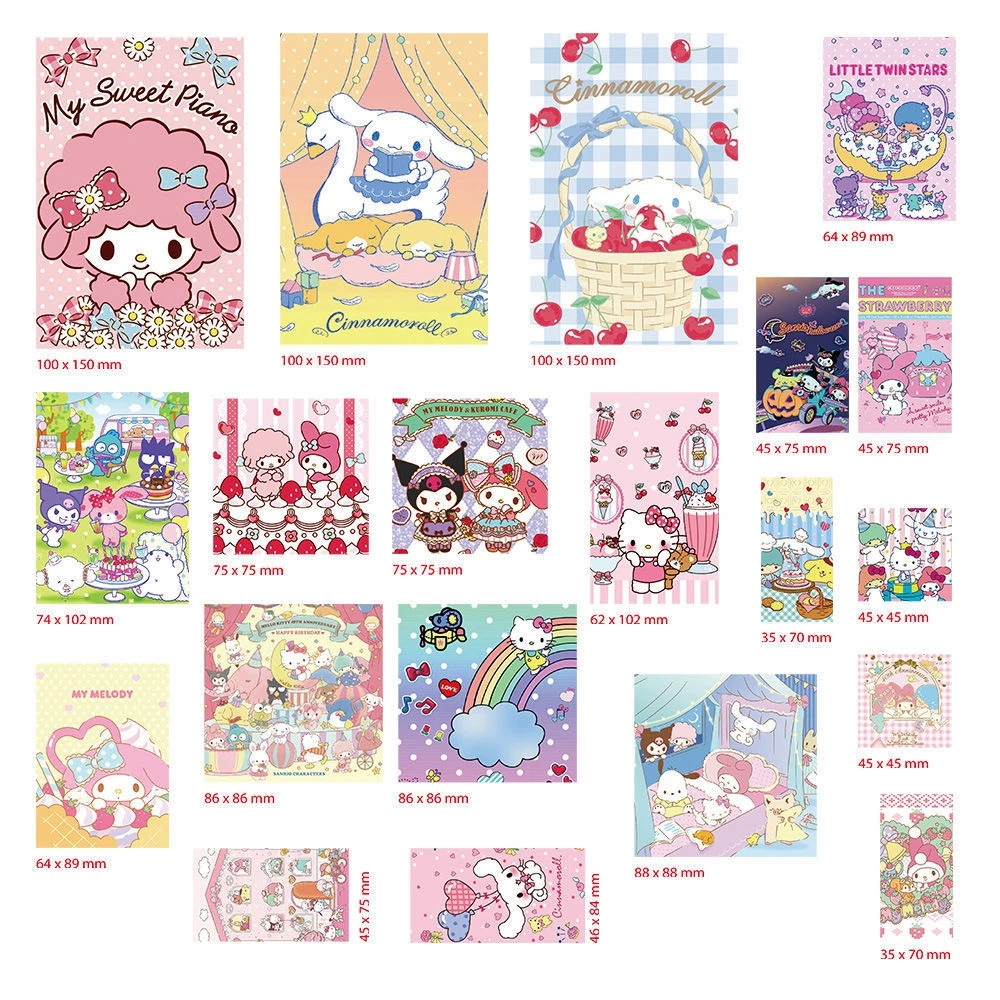 20pcs Sanrio Cartoon Hello Kitty My Melody Kuromi Little Twin Star Wall ...