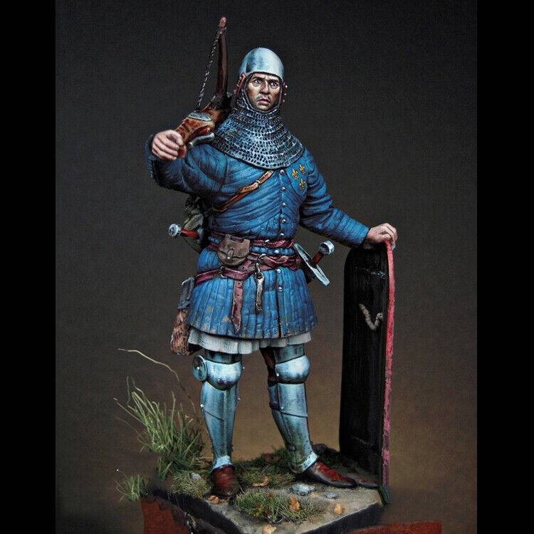 1/24 Resin Model Kit French Medieval Knight Warrior Crossbowman ...