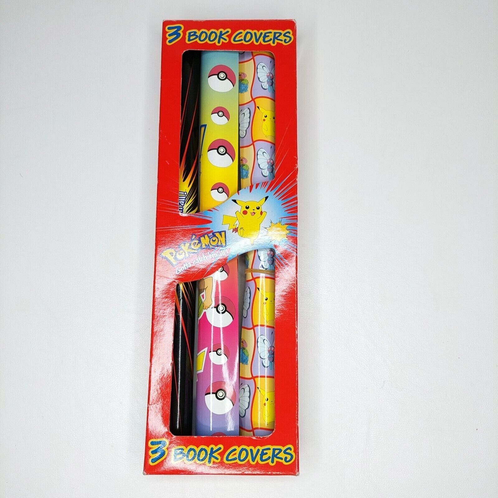 Pokemon Book Covers Gotta catch 'em all! 3 Cool Designs 13" x 27 ...