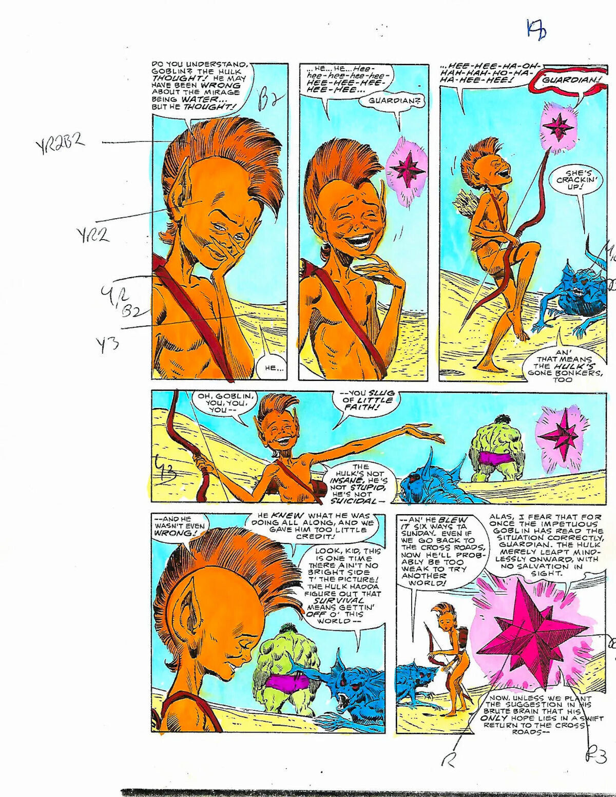 Original 1985 Incredible Hulk color guide and 50 similar items