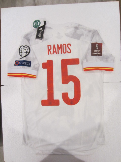 Sergio Ramos Spain World Cup Qualifiers Match Slim Away Soccer Jersey ...