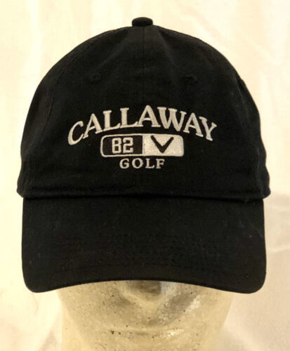 The Game Callaway 82 Black Golf Cap W/gray Stitch Logo & Adjustable ...