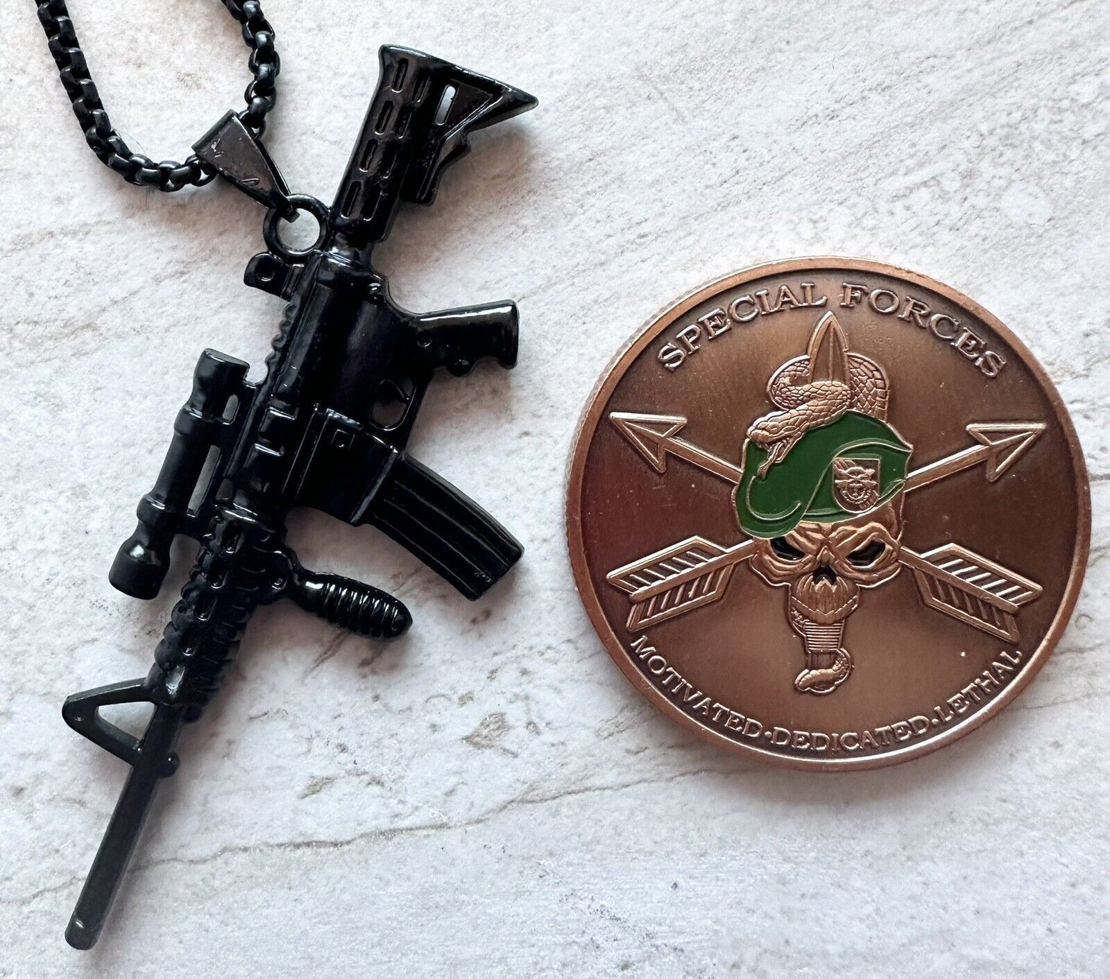 Army Special Forces Challenge Coin Motivated Dedicated Lethal Military ...