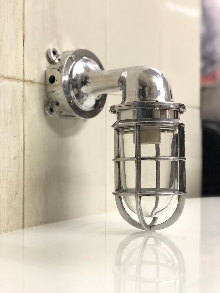 Marine Aluminum Gooseneck Wall Sconce for Nautical Ship - Box...- show ...