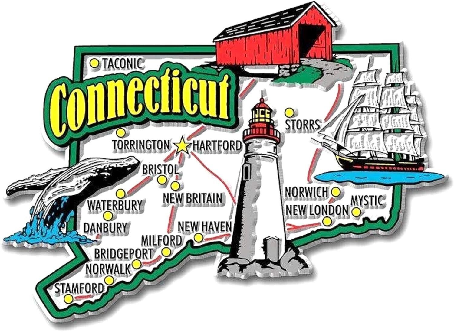 Connecticut Jumbo State Map Fridge Magnet and similar items