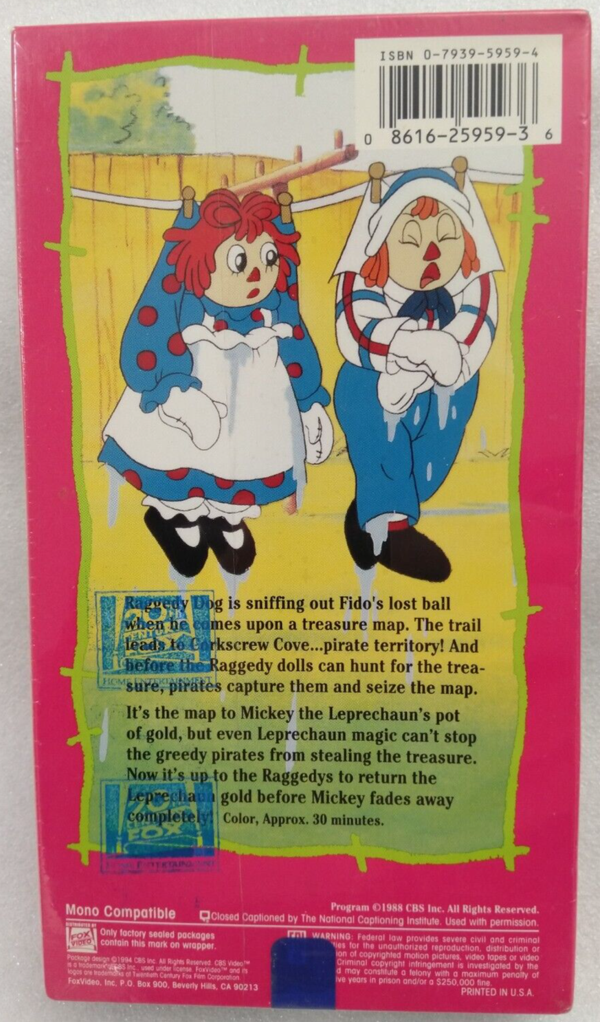 VHS Raggedy Ann Andy - The Pirate Adventure (VHS, 1994) - NEW - VHS Tapes