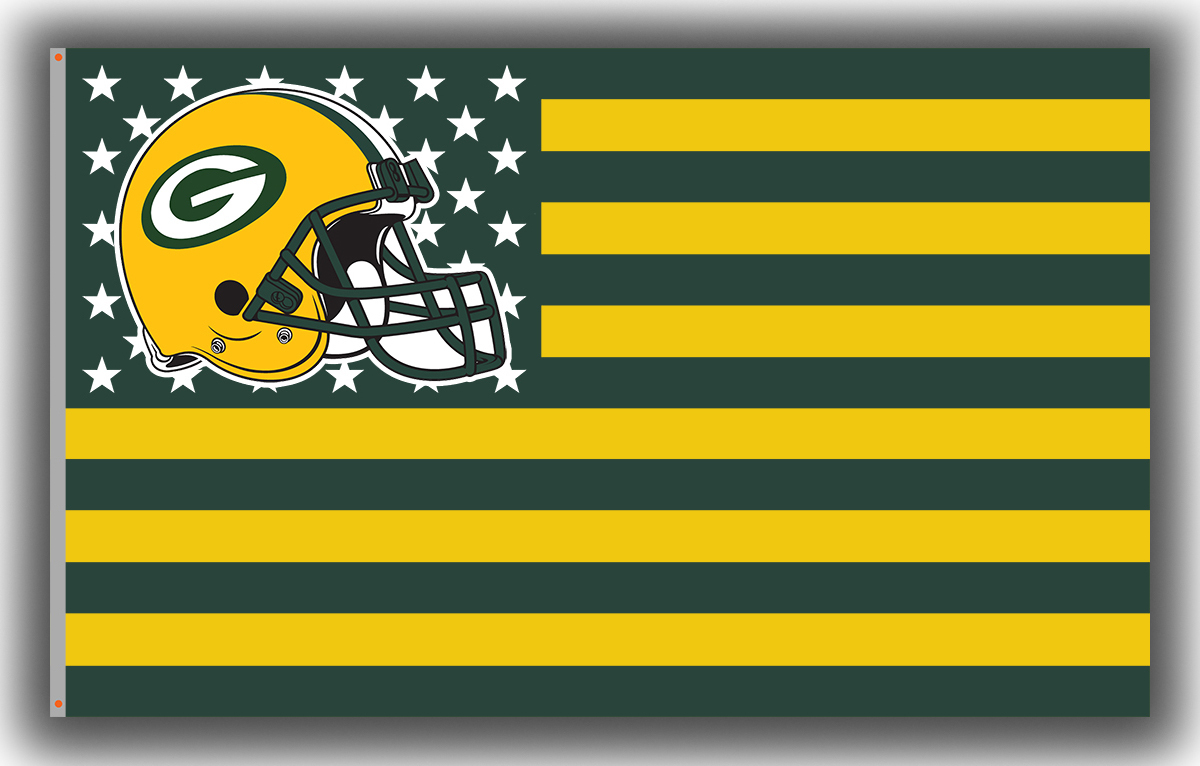 Green Bay Packers Football Team Star&Strip US Flag 90x150cm3x5ft Fan ...