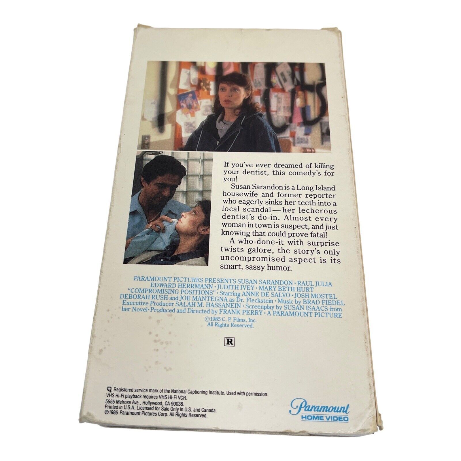 Compromising Positions VHS 1986 Susan Sarandon Video Tape Film Vintage ...