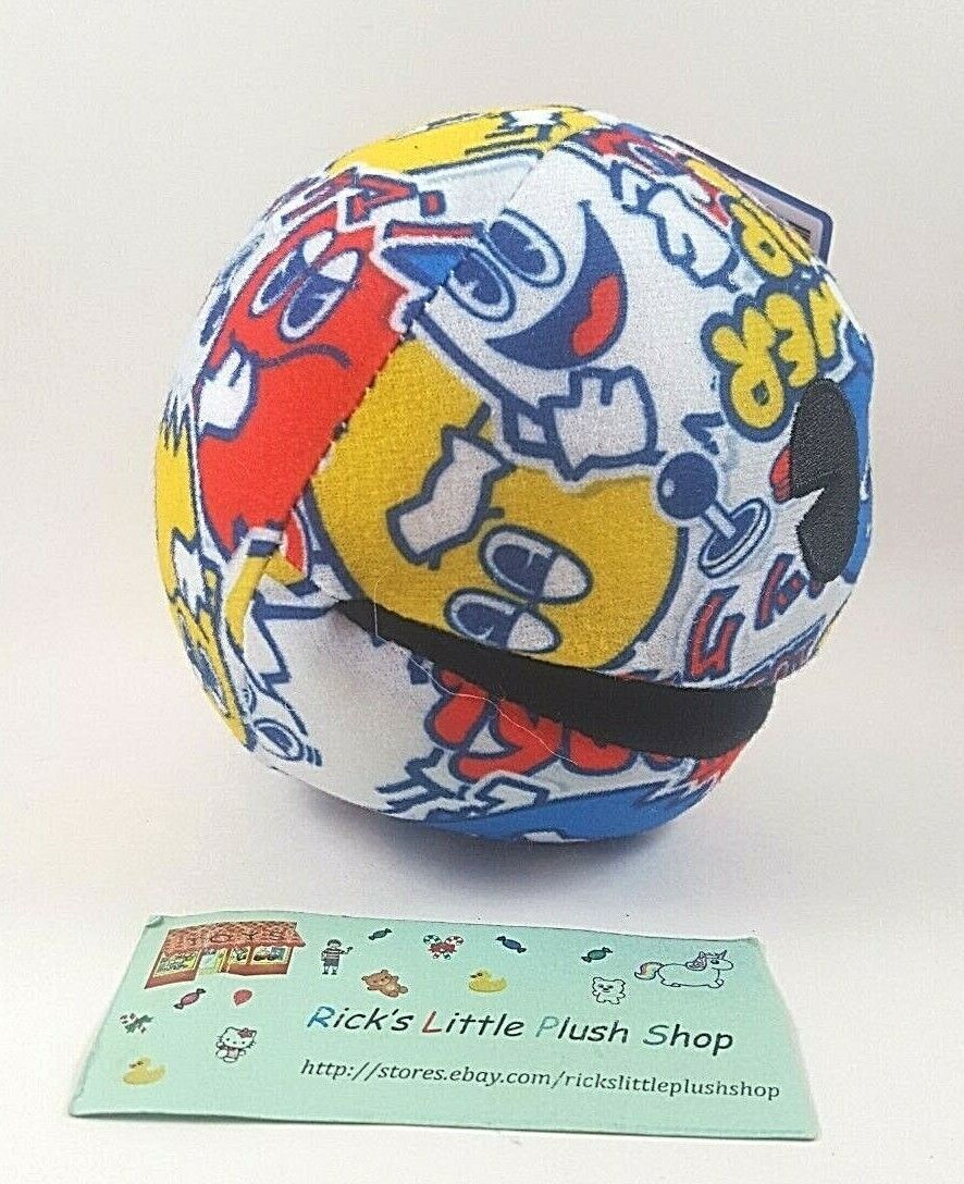 Pac-Man Sticker Bomb Plush 4" Toy Stuffed Doll Pacman 80"s Figure White ...