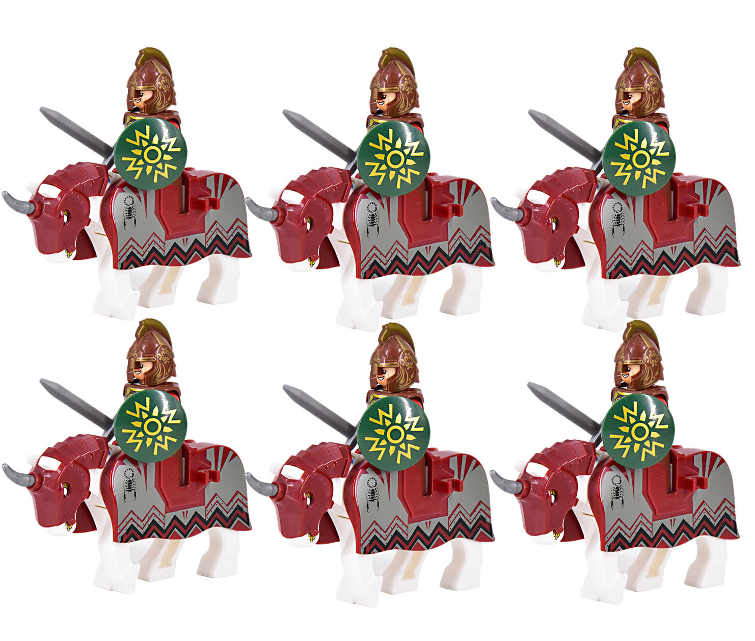 LOTR Mounted Rohan Royal Guards Knights 12 Minifigures Lot - Building ...
