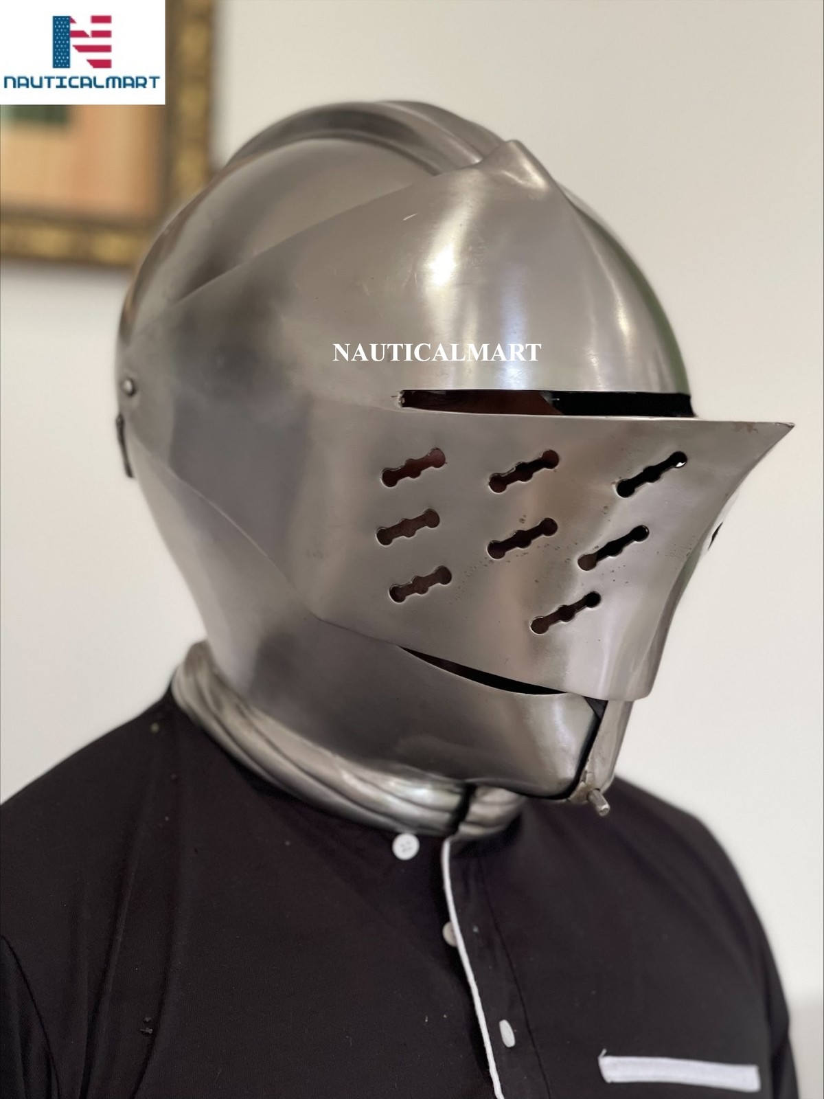 NauticalMart Tudor Renaissance Close Helm Jousting Helmet - Armor & Shields