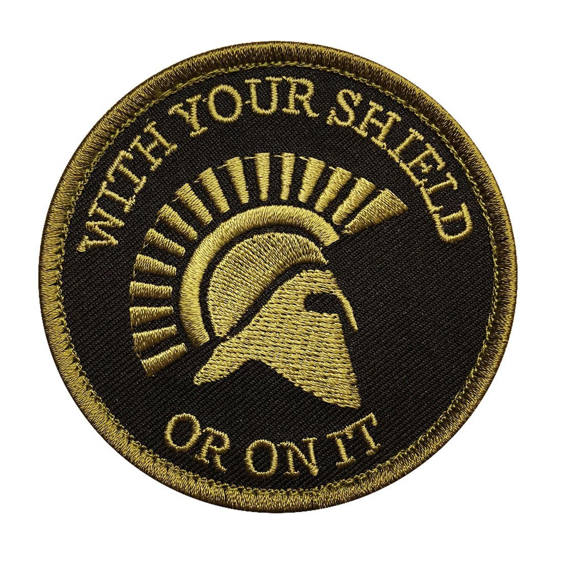 Spartan with Your Shield OR ON IT Hook Patch (3.0 X 3.0 - WYS3) - Fashion