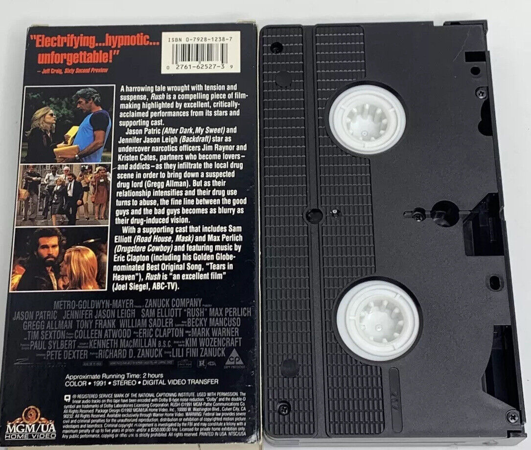 RUSH (VHS 1991) Jennifer Jason Leigh / Jason Patric - Thriller Eric ...