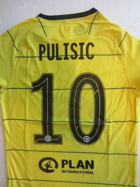Christian Pulisic Chelsea UCL Match Slim Fit Yellow Away Soccer Jersey ...