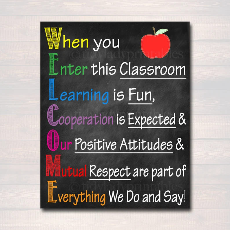 Back To School Classroom Poster When You Enter This Classroom Learning ...