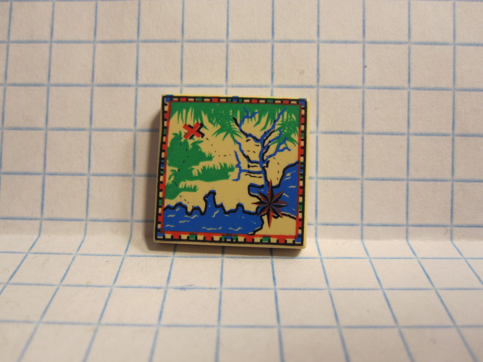 Lego part #3068px24: 2x2 Tan Tile- Treasure Map, River & Compass Rose ...