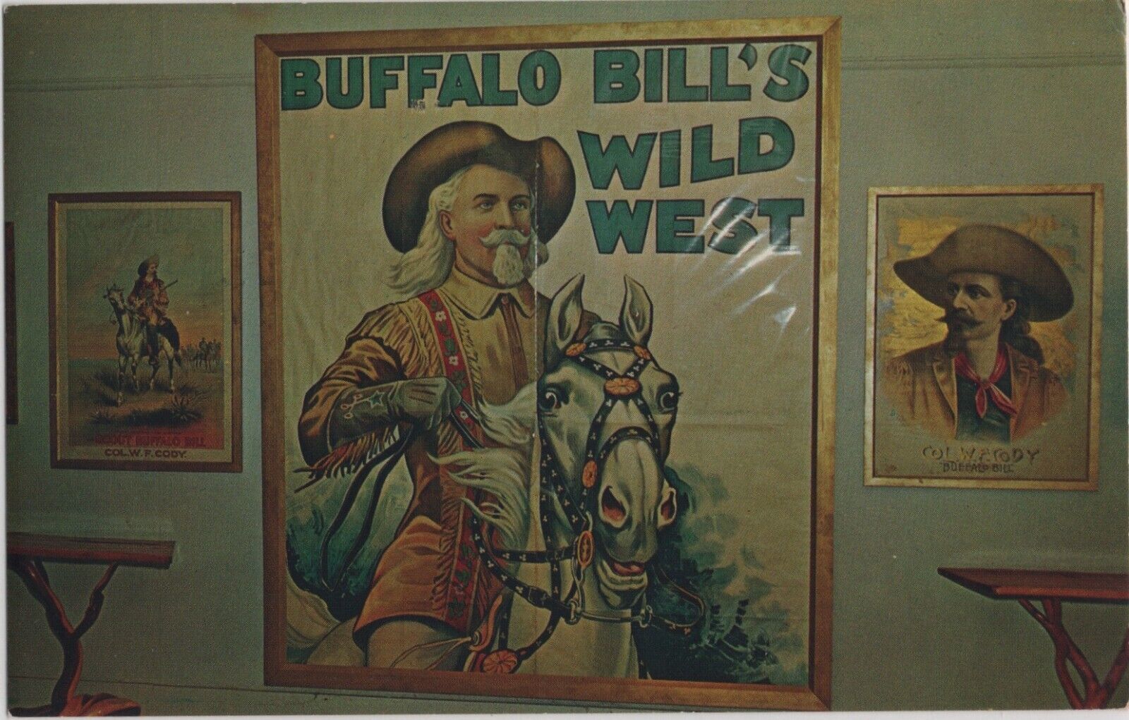 Vintage BUFFALO BILL'S WILD West Poster room Museum Cody Wyoming A4 ...
