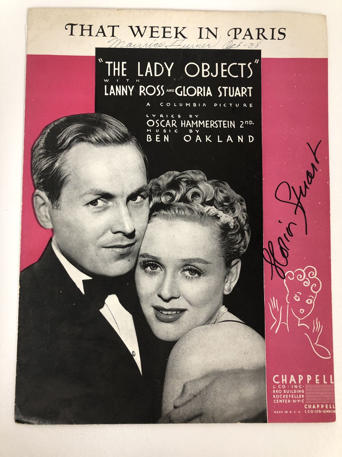 Gloria Stuart Signed Autographed "That Week in Paris" Vintage Song ...