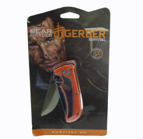 Gerber Bear Grylls Survival Folding Knife, Drop Point, 3In, Orange ...