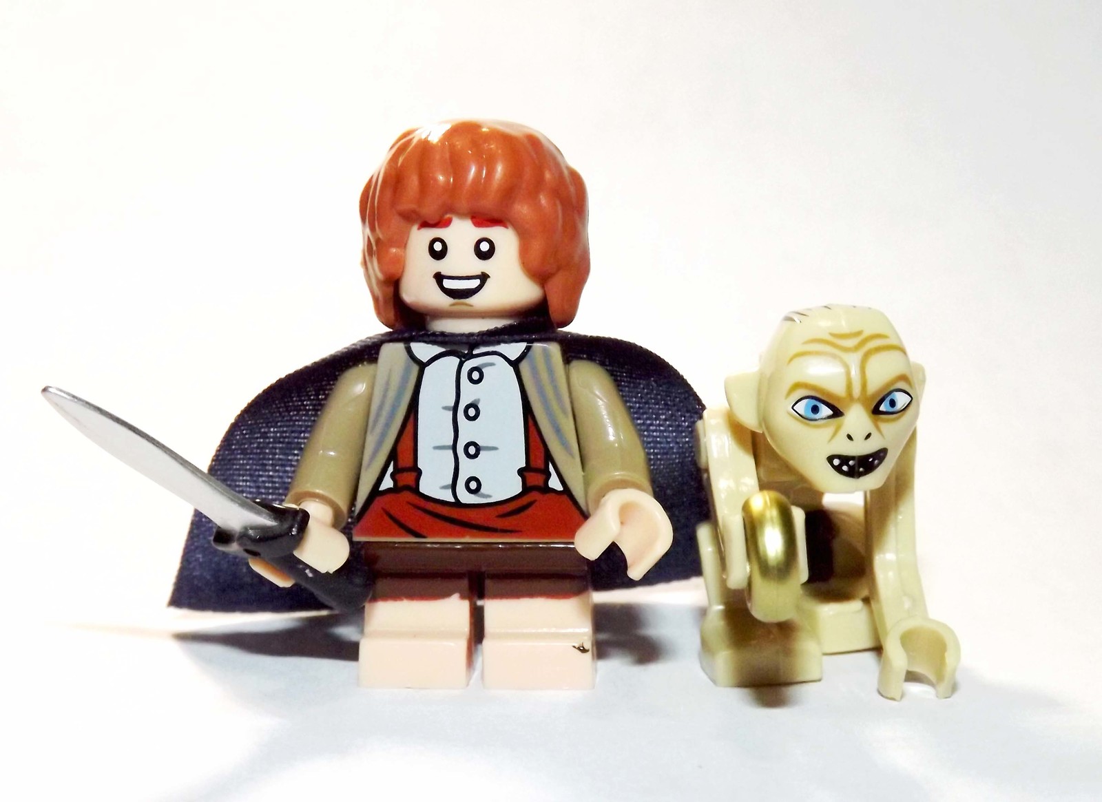 Minifigure Custom Toy Sam with Gollum LOTR Lord of the Rings Hobbit ...