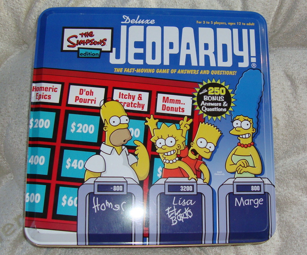 The Simpson's Deluxe Jeopardy Game in Tin Container-Complete ...
