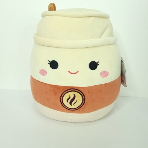Squishmallow Renne To Go Coffee Latte Cup Mug Brown Straw 11" Plush Stuffed - Other